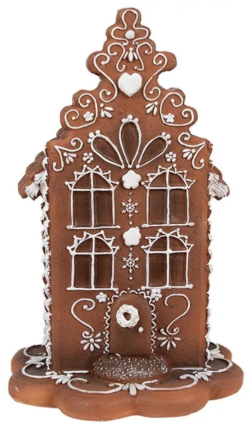 Hnědá vánoční svítící perníková chaloupka Gingerbread House - 13*13*20 cm