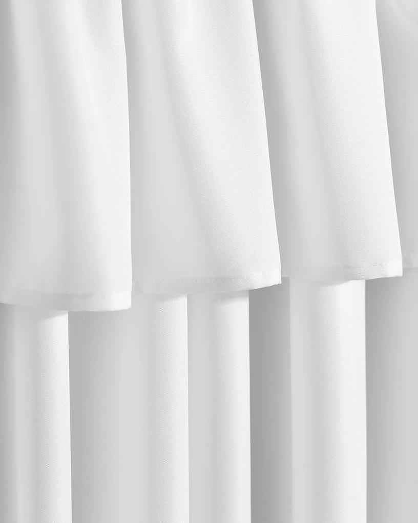 Room99 Hotový závěs na kroužcích Mia s volánem Jednobarevný Barva: Bílá, Velikost: 140 x 250 cm