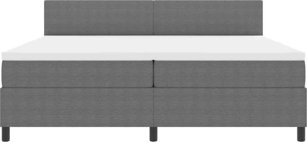 Postel s boxspringem s čelo Světle šedá a bílá 200 x 200 cm 3337527