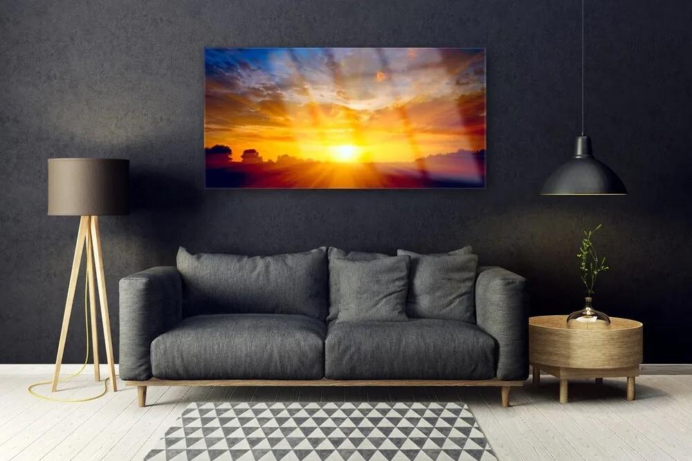 akrylový obraz Slunce Nebe Krajina 120x60 cm
