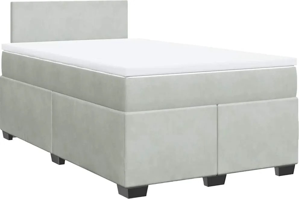 Box spring postel s matrací světle šedá 120x190 cm samet 3288552