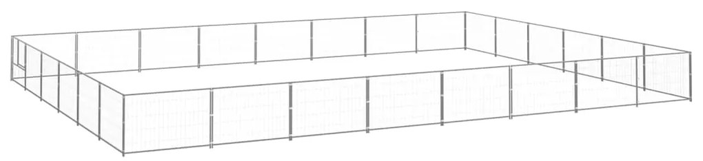 Psí kotec stříbrný 48 m² ocel