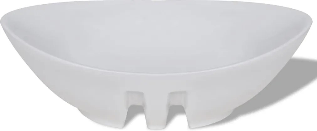 Luxusní keramické oválné umyvadlo s přepadem - 59 x 38,5 cm 140679