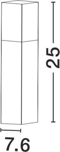 NV 71371102 Venkovní sloupkové svítidlo STICK tmavě šedý hliník bílý akryl E27 1x12W 220-240V IP54 bez žárovky - NOVA LUCE