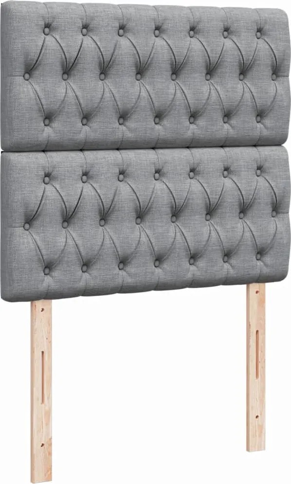 Box spring postel s matrací světle šedá 80 x 200 cm textil 3291114