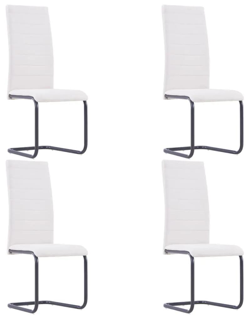 281808 vidaXL Konzolové jídelní židle 4 ks krémové textil