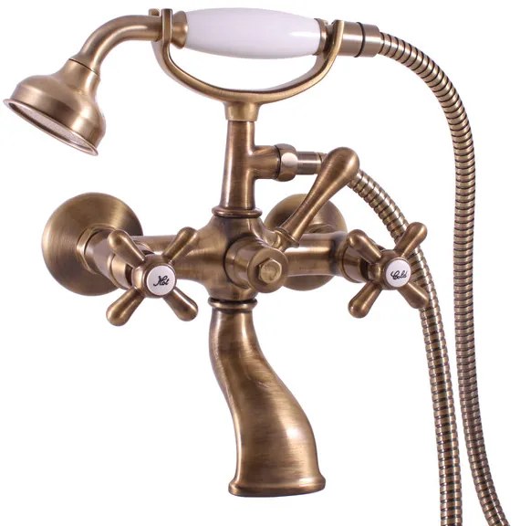 Slezák - RAV Vanová baterie MORAVA RETRO se sprchovým setem - MK159.5/2SM, Stará mosaz (Bronz)