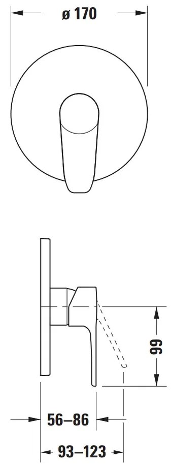 Duravit B.1 - Sprchová baterie pod omítku, 1 spotřebič, chrom B14210010010