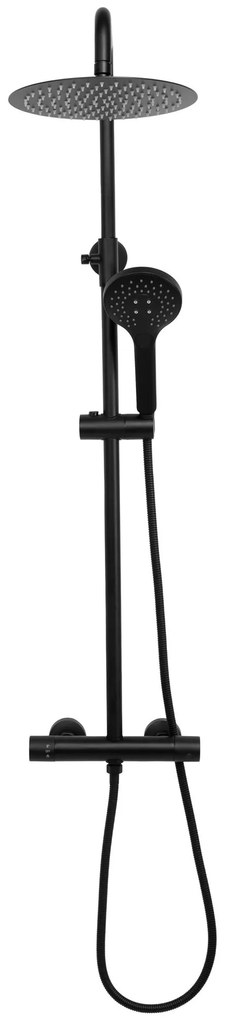 Rea Vincent, sprchový set s termostatickou baterií a dešťovou hlavicí 25cm, černá m atná, REA-P6600