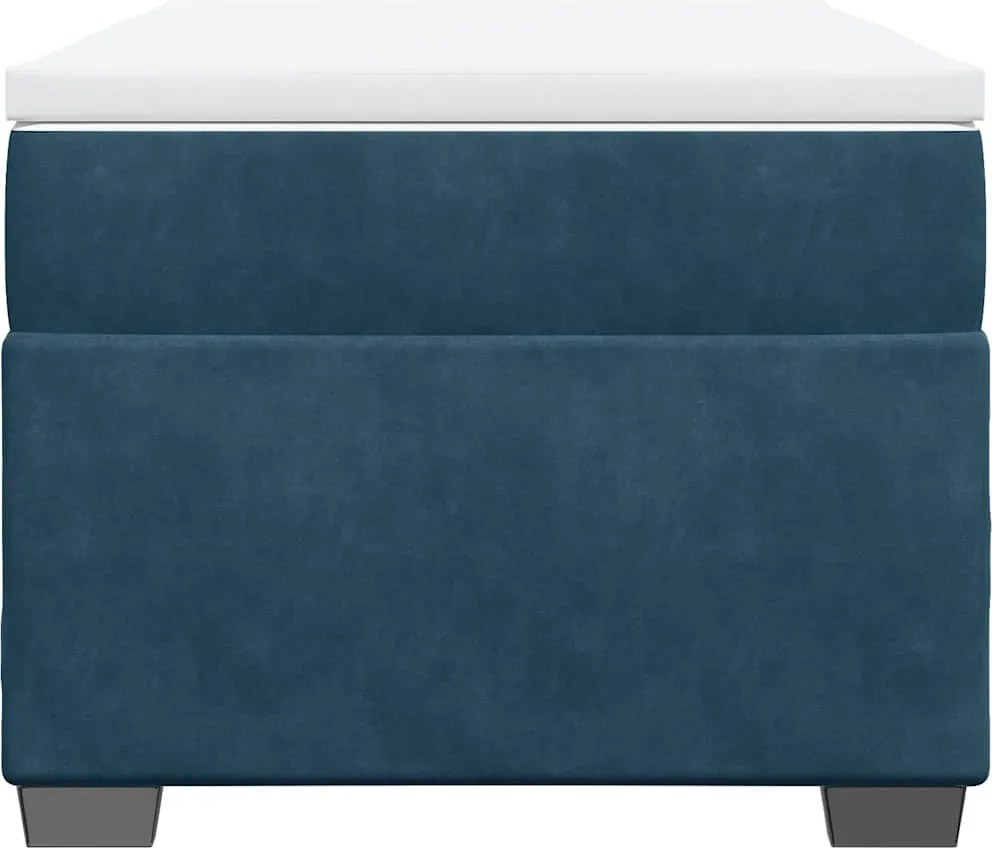 Box spring postel s matrací tmavě modrá 90x190 cm samet 3285255