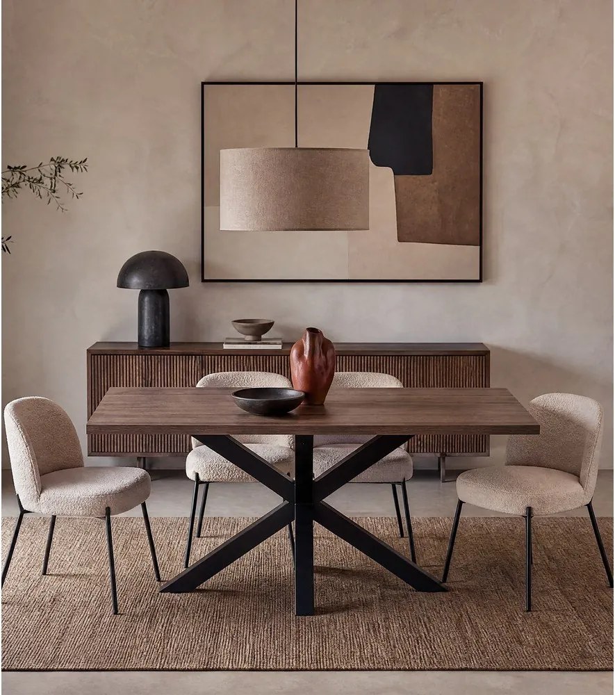 Jídelní stůl s deskou v dekoru ořechového dřeva 100x180 cm Comba – Marckeric