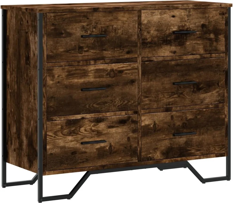 Komoda kouřový dub 91 x 35,5 x 74,5 cm kompozitní dřevo 3295304