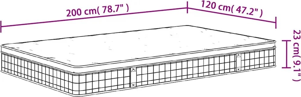 Matrace s bonnellovými pružinami medium 120 x 200 cm 3206383