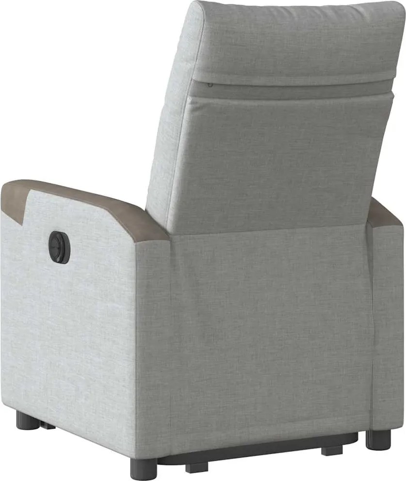 Zvedací polohovací křeslo obláčkově šedé textil 3324089