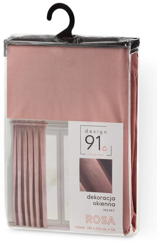 ZATEMŇOVACÍ ZÁVĚS NA PÁSCE ROSA 140X270 CM STARORŮŽOVÁ