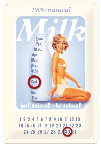 Nostalgic Art Plechová cedule – Milk (kalendář) 30x20 cm