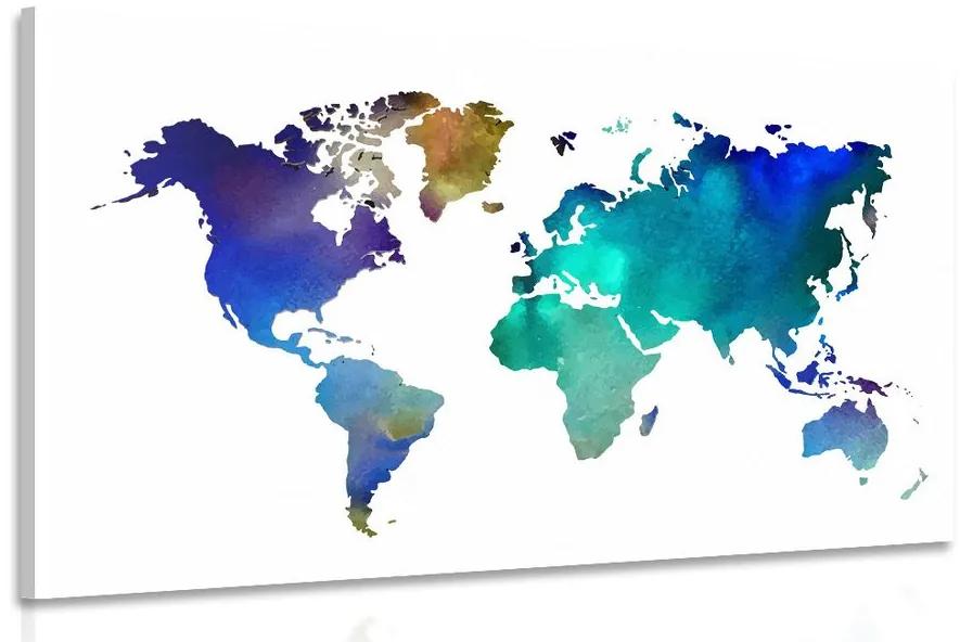 Obraz barevná mapa světa v akvarelu Varianta: 120x80