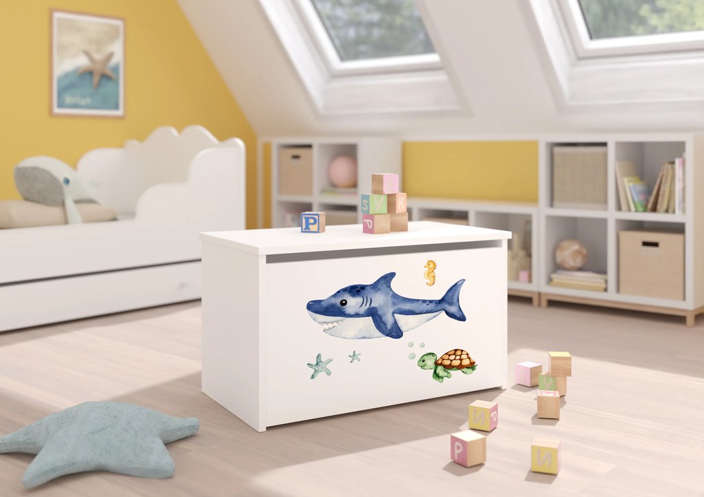 ADRK Furniture Truhla na hračky DARIA TB-Dar-W-SEA-ANI-n-O052