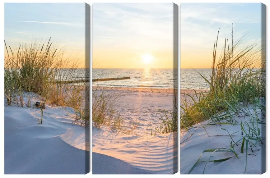 Vícedílný obraz Západ Slunce Na Baltském Moři 3D Nedostatek Nedostatek Přírodní plátno 180x120