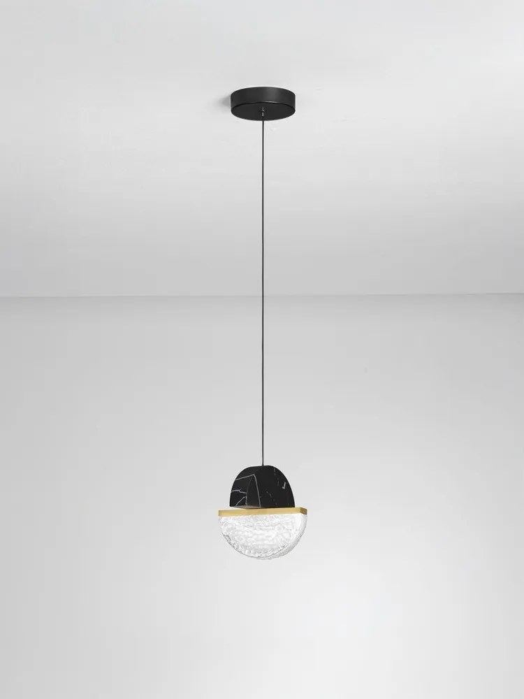 Černé kovové LED stmívatelné závěsné svítidlo ø 16 cm Dorin – Nova Luce
