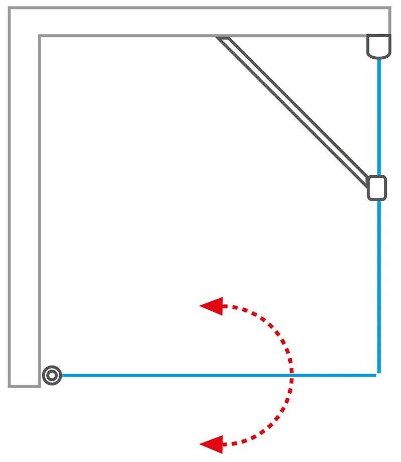 Sprchové dveře jednokřídlé LZCO1 v kombinaci s pevnou stěnou LZB Viz technická specifikace Transparent Brillant LYE2/800+LYSW1S/800 800 800 LYE2/800_LYSW1S/800