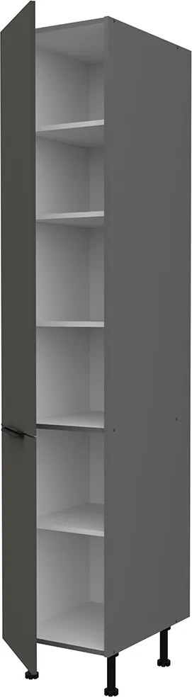 ARIA pi | vysoká skříňka 40 DK-215 2F potravinová s policemi | 40 cm | ANTI FINGERPRINT povrch | antracit/šedá grafit