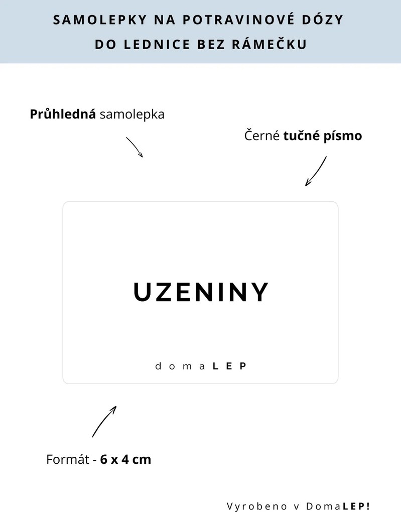 UZENINY - Samolepka na dózy do lednice, 6 x 4 cm