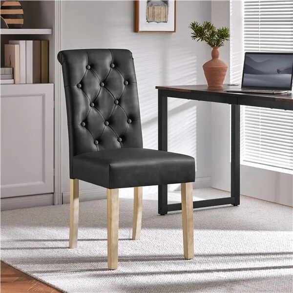 Sada 2 ks – Jídelní židle Yaheetech – tmavě šedá, 45,5 cm (šířka) × 62 cm (hloubka) × 98,5 cm (výška) (267482149218)