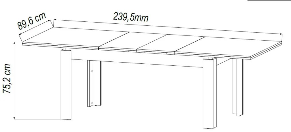 Rozkládací jídelní stůl Matera 160x90 cm, starý dub/bílá