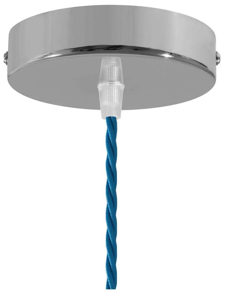 creative cables Závěsná lampa s textilním kabelem, stínidlovým rámem diamant a kovovými detaily Barva: tyrkysová