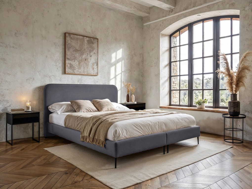 XXXLutz POSTEL BOXSPRING, 140/200 cm, šedá MID.YOU - Online Only postele - 001535000402