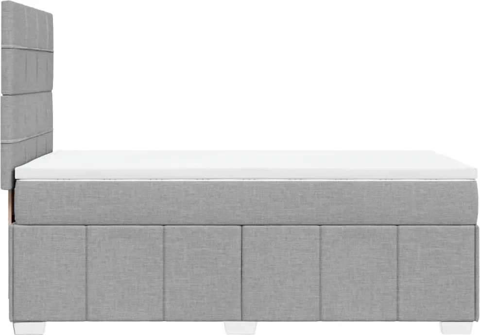 Box spring postel s matrací světle šedá 90x200 cm textil 3293851