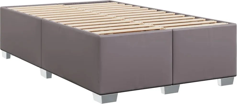 Box spring postel s matrací šedá 120x200 cm umělá kůže 3285207