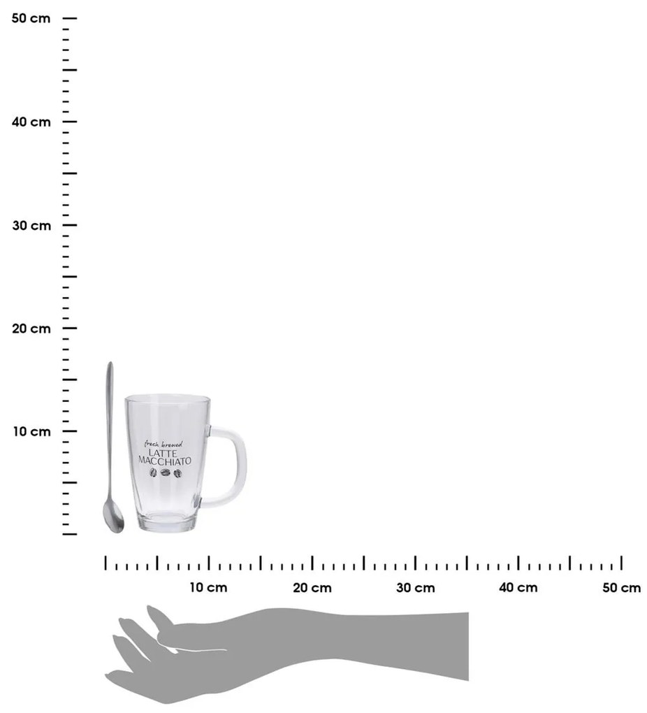 Sada 2 sklenic se lžičkou Latte 300 ml