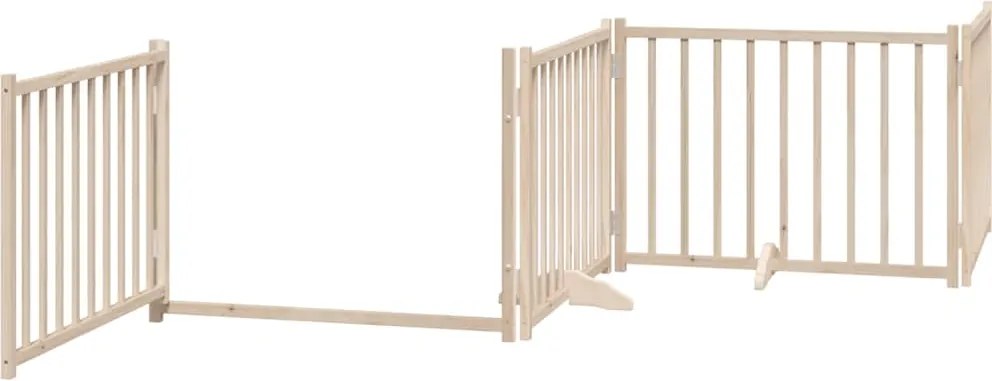 Zábrana pro psy s dvířky skládací 10 panelů 800 cm topol 3155723