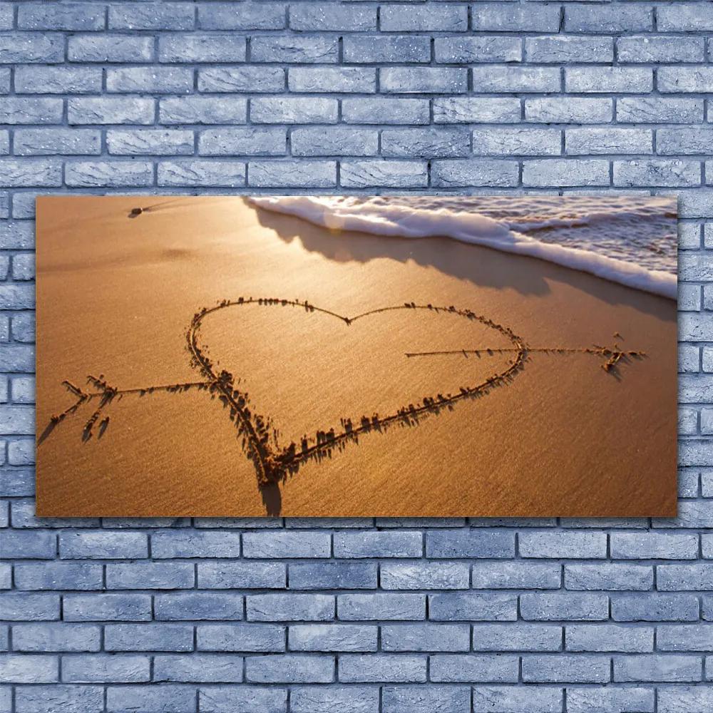 Obraz na plátně Pláž Srdce Moře Umění 140x70 cm