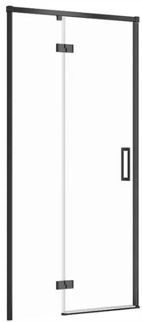 Cersanit Larga, křídlové dveře do otvoru 100x195cm, levé provedení, 6mm čiré sklo, černý profil, S932-129