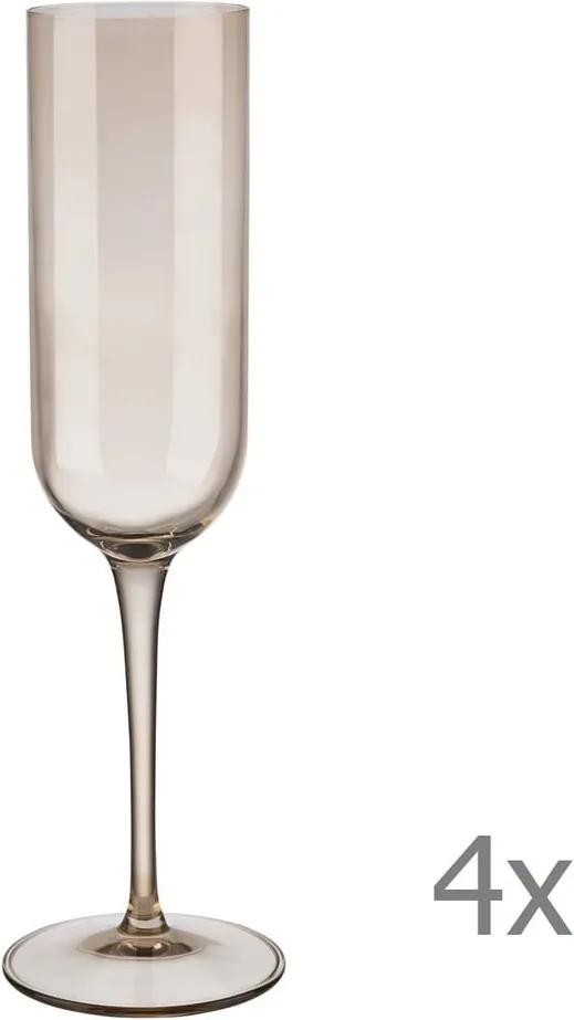 Sada 4 hnědých sklenic na šampaňské Blomus Mira, 210 ml