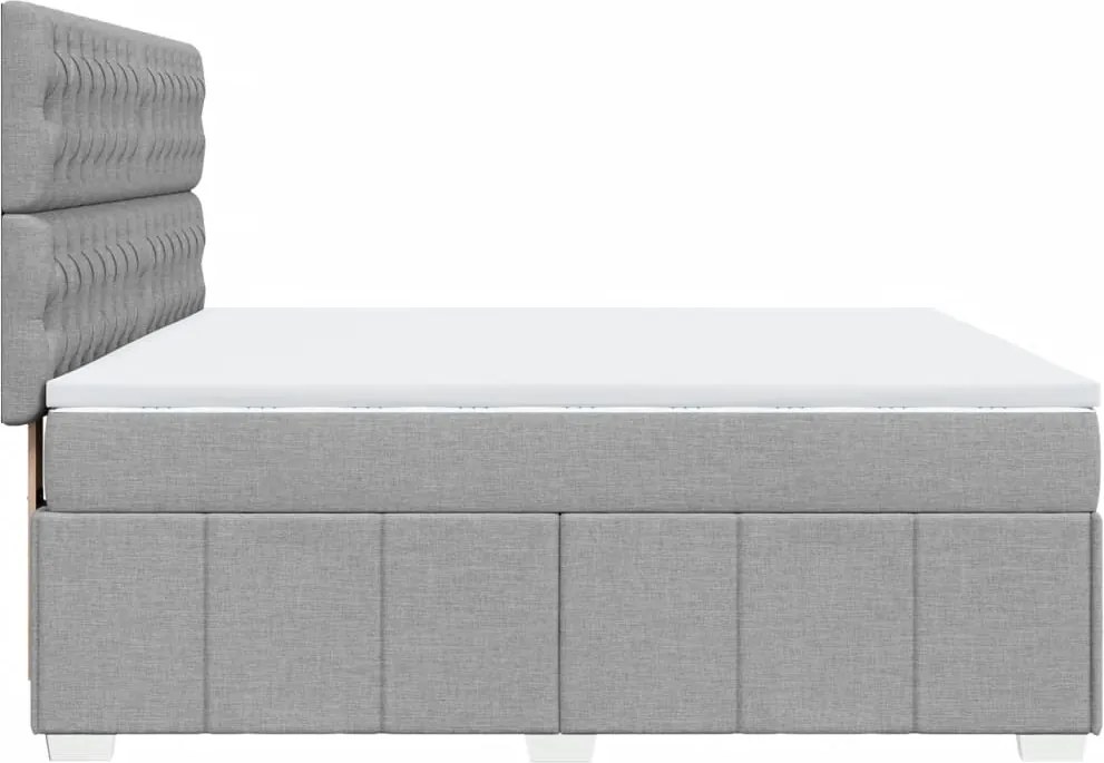 Box spring postel s matrací světle šedá 180 x 200 cm textil 3294054