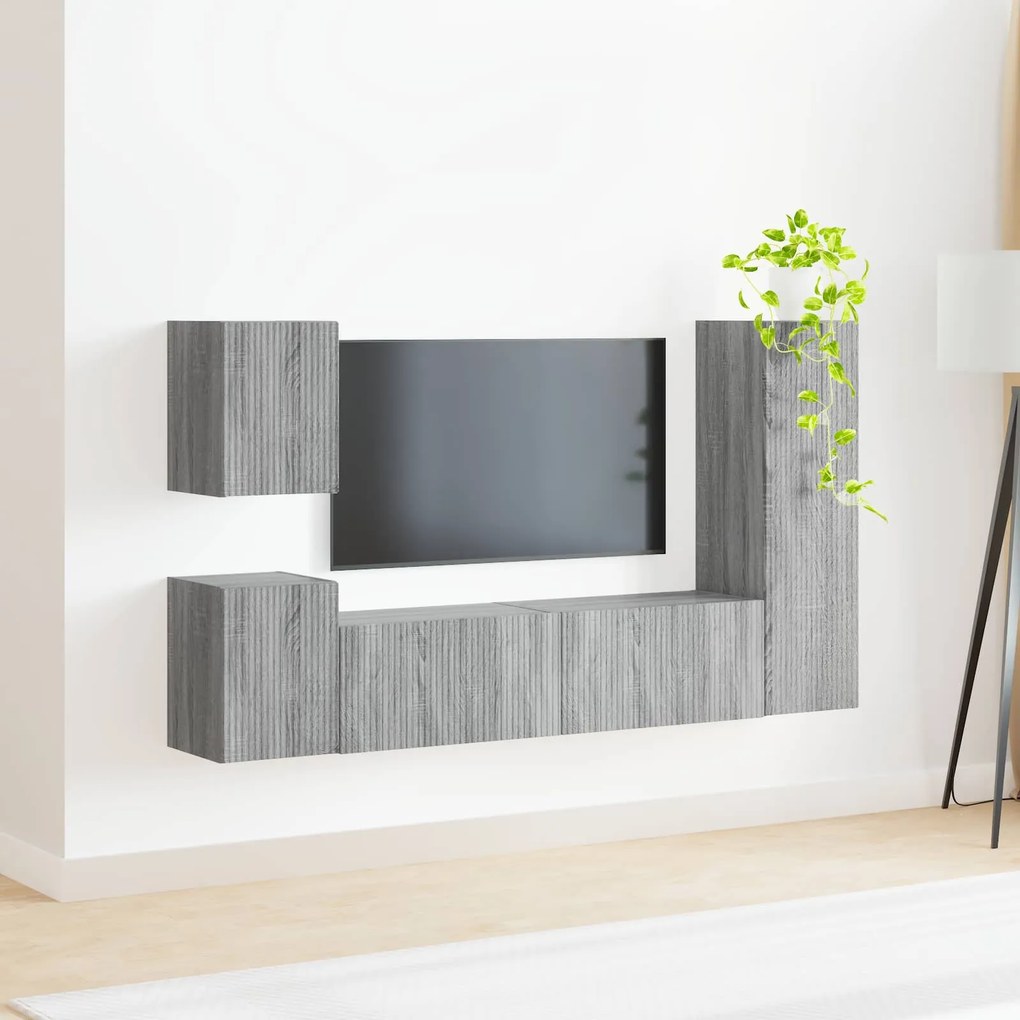 Sestava TV skříněk 4 ks Šedá Sonoma Kompozitní dřevo 3409030