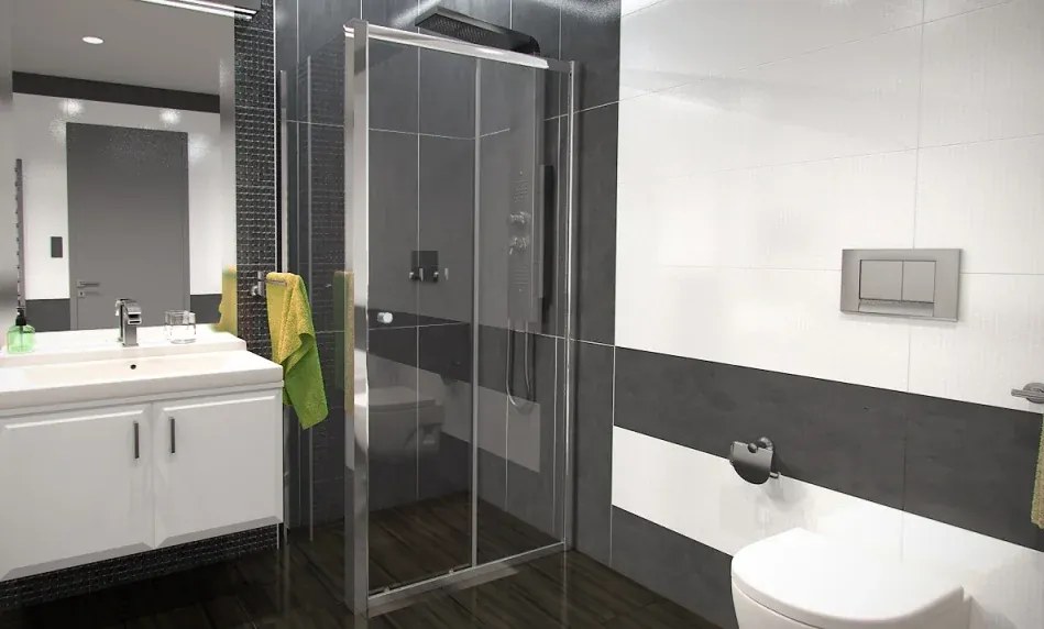 NICOL COMBI Chrom 95x100 Čiré Sprchový kout s posuvnými dveřmi
