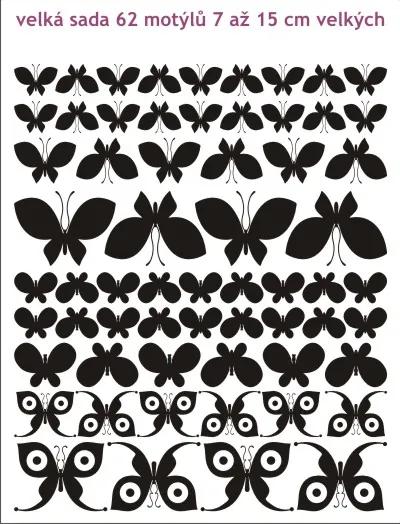 WALLVINIL Samolepky na zeď - Motýlí ráj 2012 Barva: Hnědá tmavá, Velikost: 62 kusů