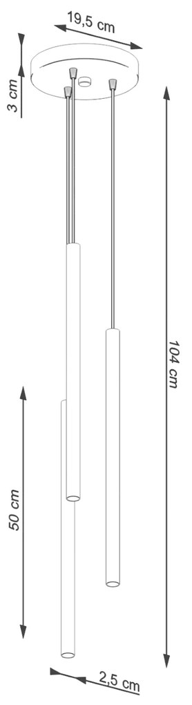 Závěsné svítidlo Pastelo, 3x béžové kovové stínítko,