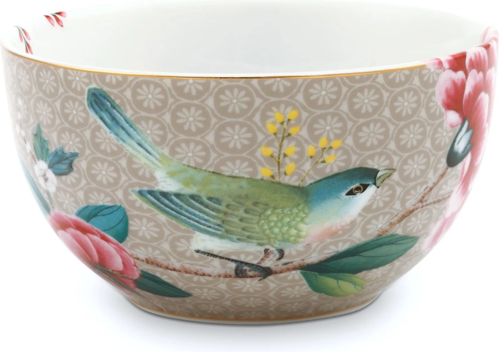 Pip Studio Blushing Birds miska Ø12cm, khaki (miska Ø12cm z kolekce Blushing Birds)