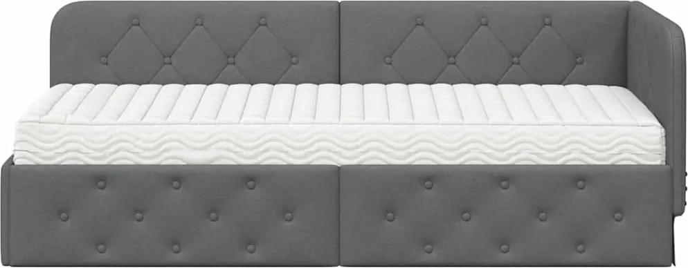 Rohový rám postele Tmavě šedá 80 x 200 cm textil 3394030
