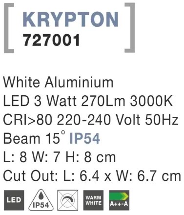 Venkovní LED svítidlo Krypton 8 bílé