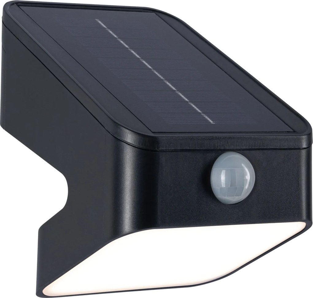 P 94608 Solární LED osvětlení zdí Lesly pohybové čidlo (IR) IP65 hranaté 113x126mm 3000K 5,5W antracit umělá hmota - PAULMANN