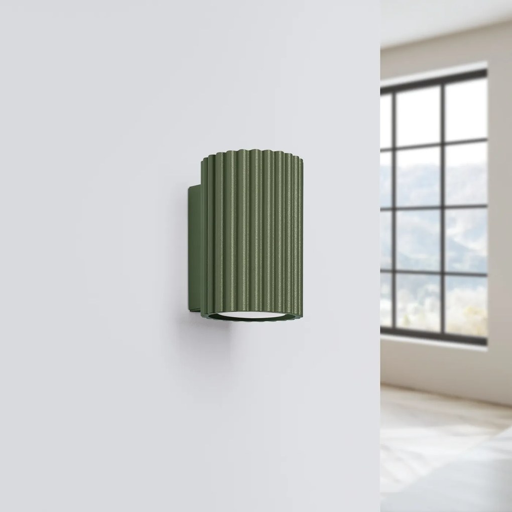 Sollux Lighting Nástěnné svítidlo KARBON 10 olivově zelené