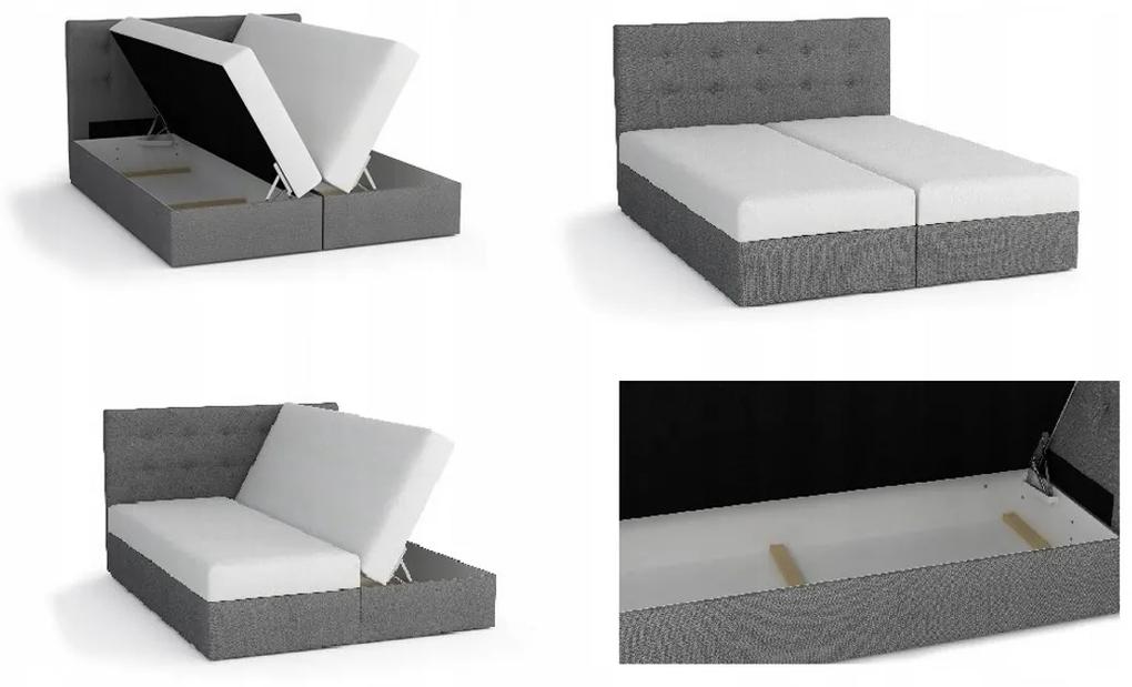 Čalouněná postel FADO 2 + rošt + matrace, 140x200, Cosmic 100