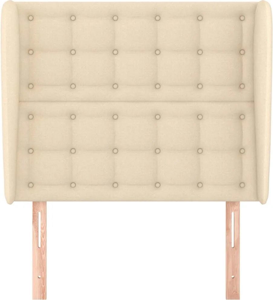 Čelo postele typu ušák krémové 103x23x118/128 cm textil 3118385